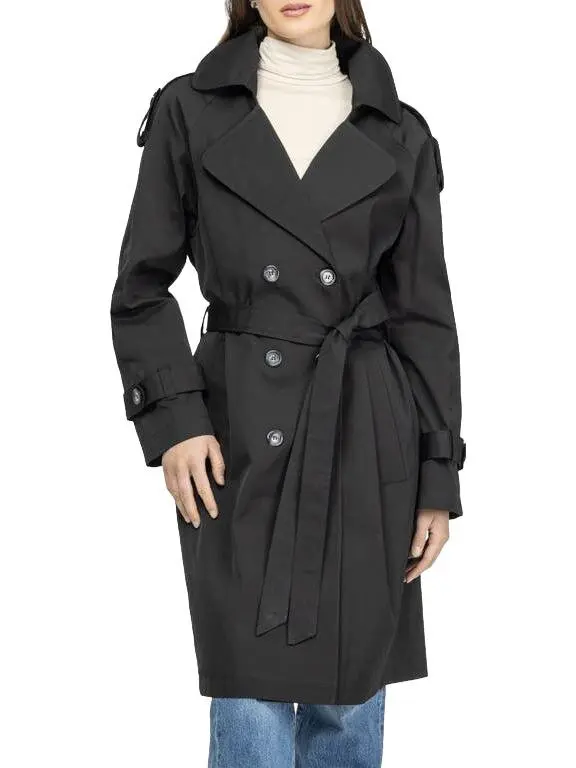 Gorski Belted Trench Coat - Black