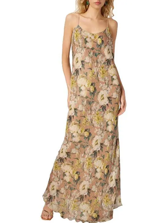 Cami Nyc Luanna Metallic Chiffon Maxi Dress - Morning Flourish