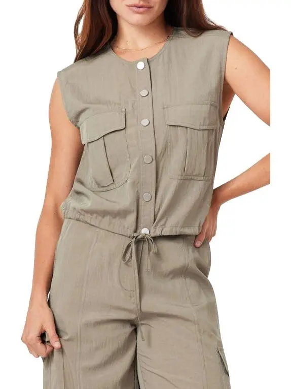Habitual Utility Button-up Top - Vetiver