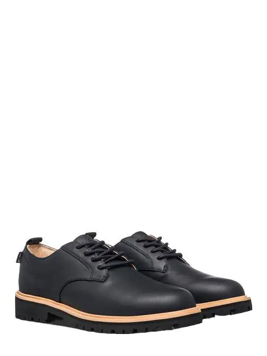 Clae Logan Lugged Plain Toe Derby - Black Natural Leather