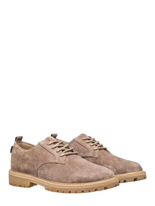 Clae Logan Lugged Plain Toe Derby - Silver Mink Suede