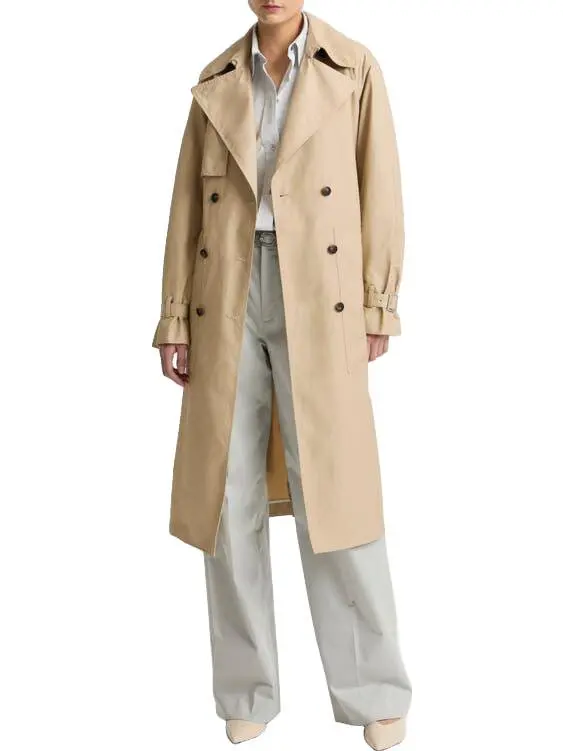 Vince Fine Twill Trench Coat - Pumice Stone