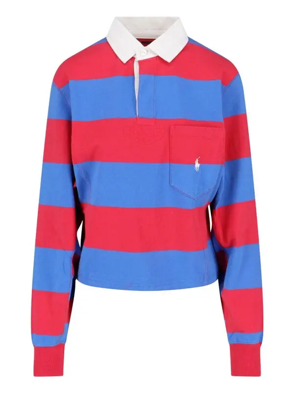 Polo Ralph Lauren Striped Cotton Rugby Shirt - Red