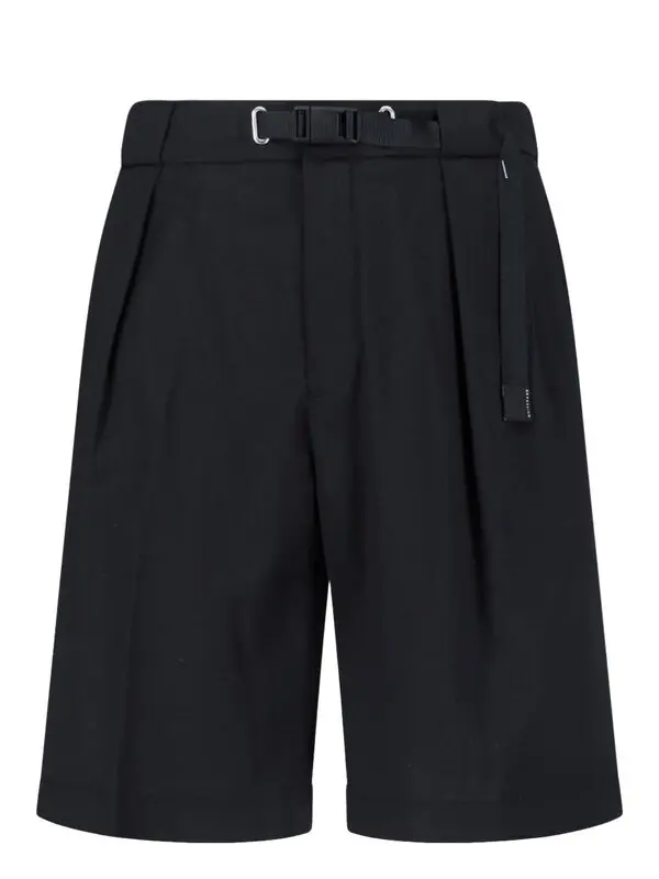 WHITE SAND Belted Shorts - Black