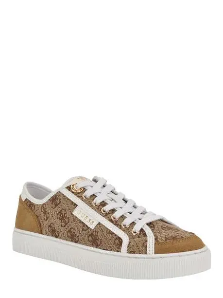 Guess Sandie Low Top Canvas Sneaker - Medium Brown