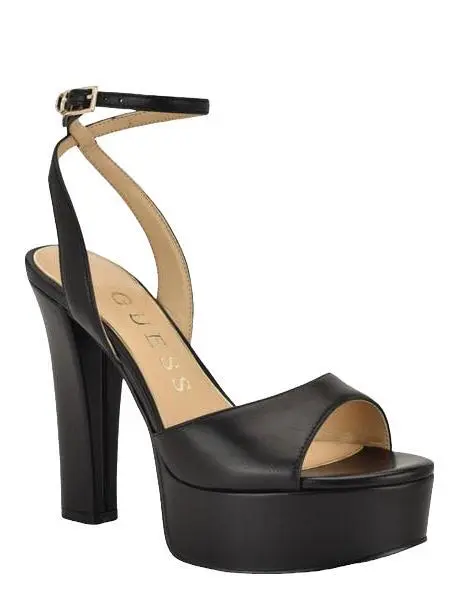 Guess Ankle Strap Platform Sandal - Black