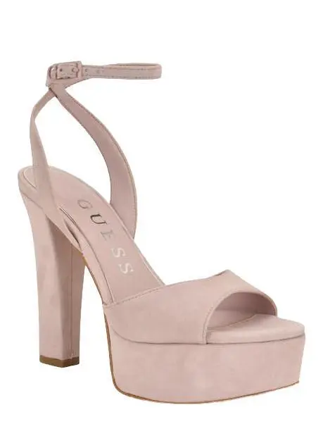 Guess Ankle Strap Platform Sandal - Light Pink