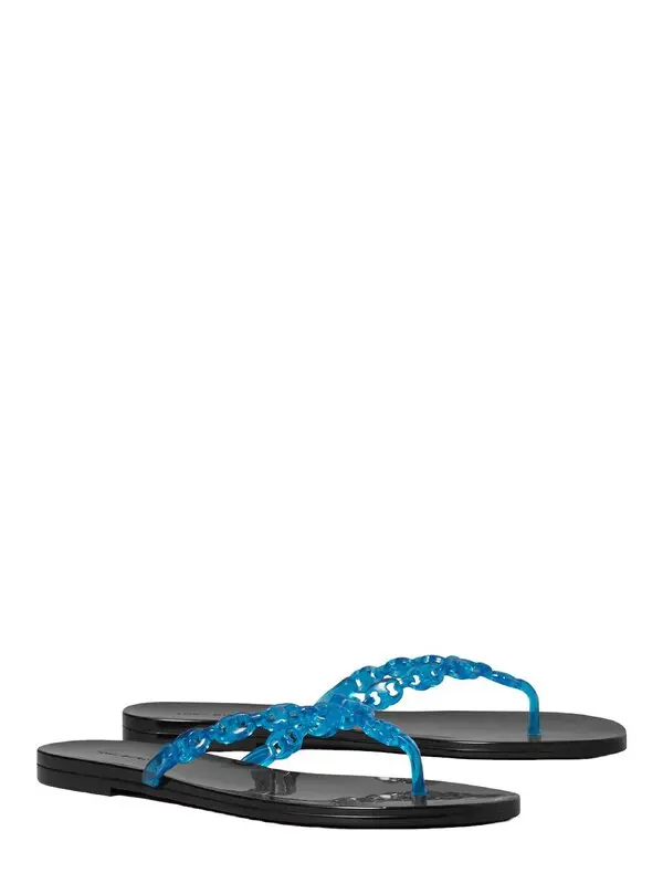 Tory Burch Gemini Link Jelly Flip Flop - Deep Blue/perfect Black