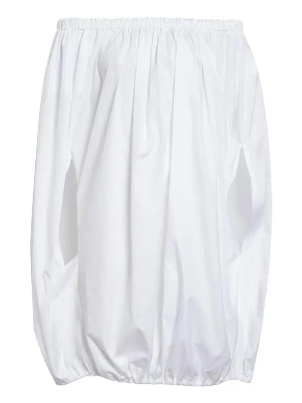 Comme Des Garçons Gathered Cotton Broadcloth Cocoon Top - White