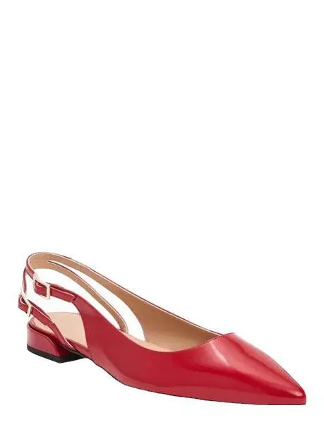 Bruno Magli Juliet Slingback Pointed Toe Flat - Berry Patent