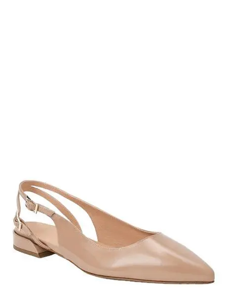 Bruno Magli Juliet Slingback Pointed Toe Flat - Biscuit Patent