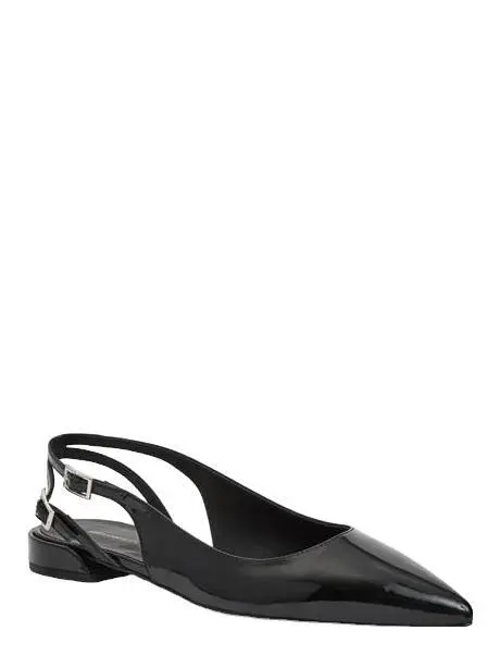 Bruno Magli Juliet Slingback Pointed Toe Flat - Black Patent
