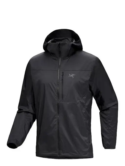 Arc'teryx Squamish Water Repellent Nylon Ripstop Hooded Jacket - Black