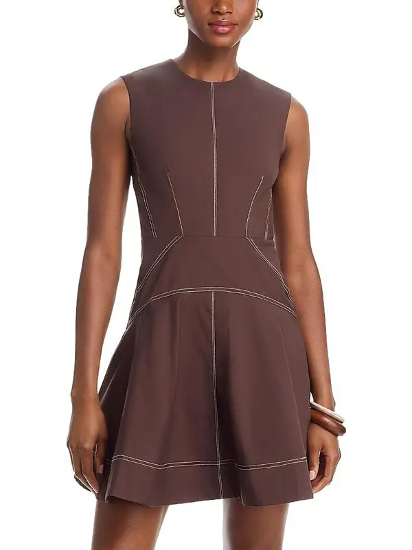 Veronica Beard Karrigan Mini Dress - Dark Mocha