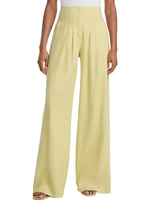 Veronica Beard Hoyt Wide-leg Pants - Pistachio