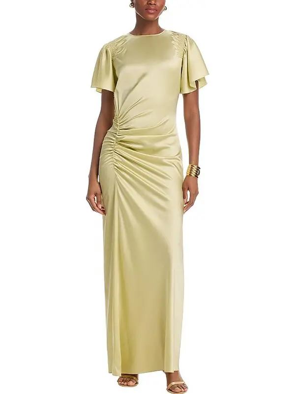 Veronica Beard Huntleigh Ruched Dress - Pistachio