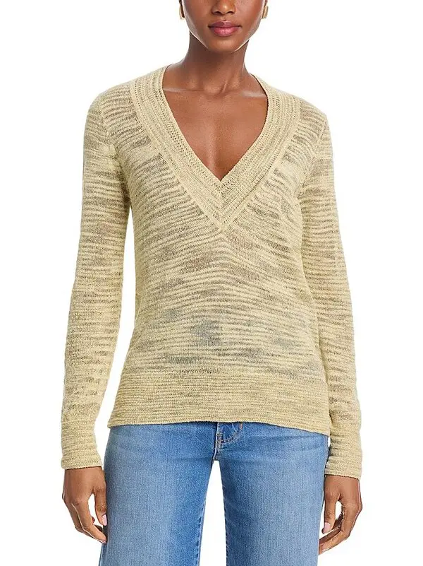 Veronica Beard Coleta V-neck Knit Sweater - Light Pistachio