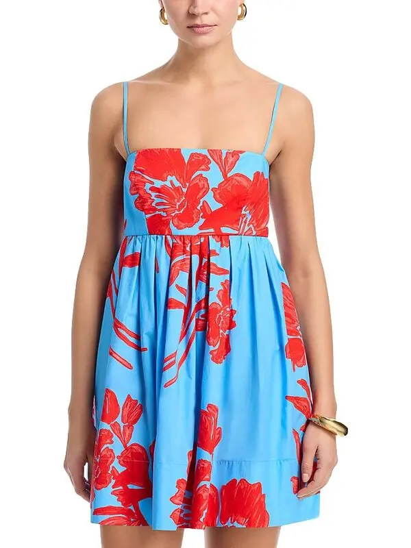 Cara Cara Leo Mini Dress - Floral Shadow Sky