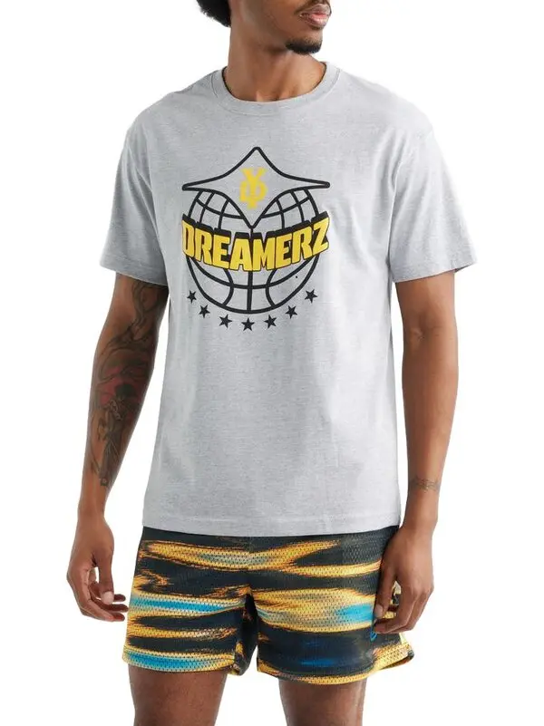 OVERTIME City Dreamerz Globe Cotton Graphic T-shirt - Grey