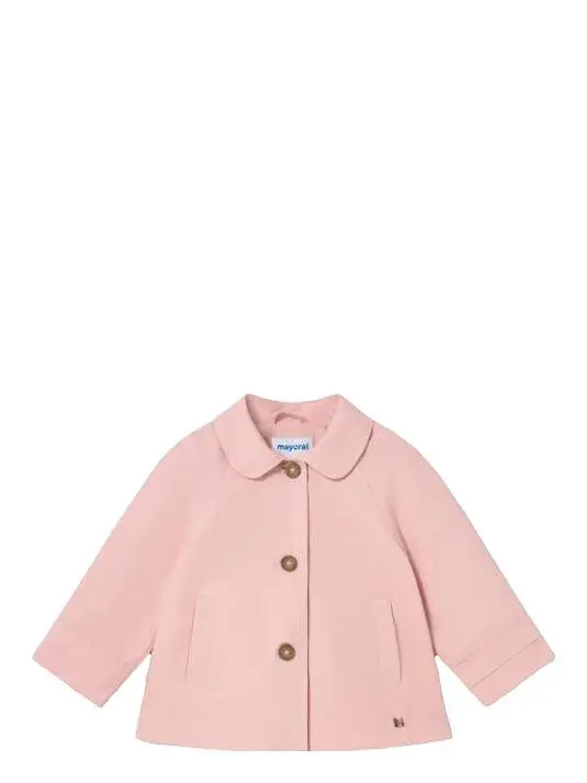 MAYORAL Peter Pan Collar Trench Coat - Light Pink