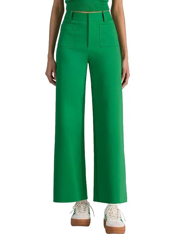 Alice + Olivia Zoe High Rise Wide Leg Pants - Green Apple