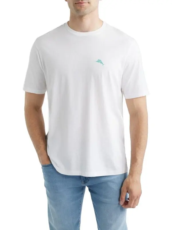 Tommy Bahama Down The Ray Cotton Graphic T-shirt - White