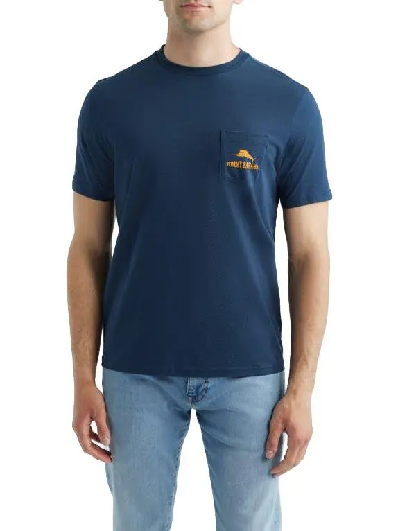Tommy Bahama Plays Well With Otters Pocket Graphic T-shirt - Navy