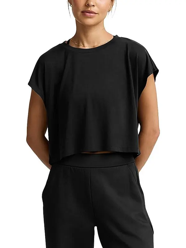Beyond Yoga Studio Luxe Cropped Tee - Black