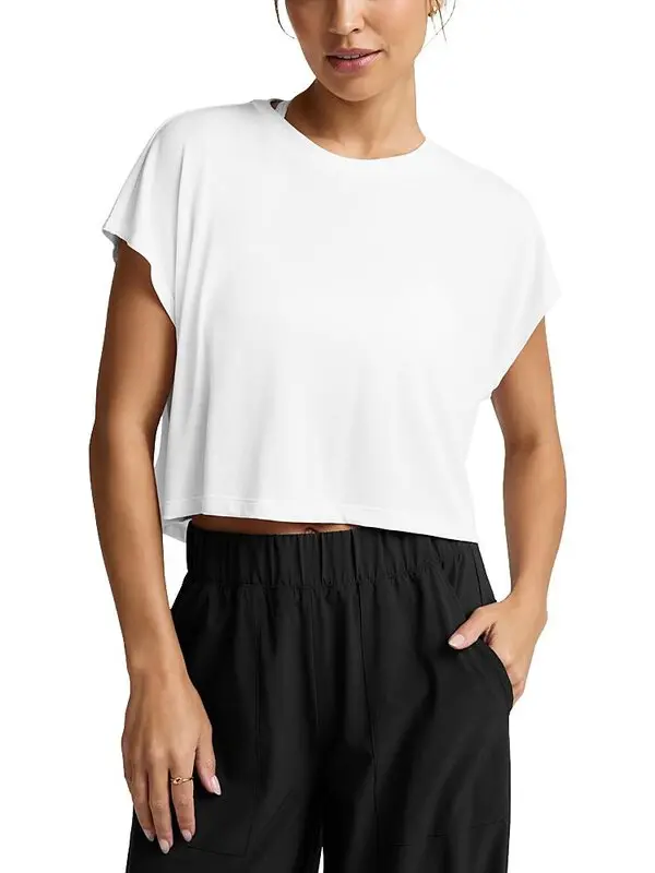 Beyond Yoga Studio Luxe Cropped Tee - White