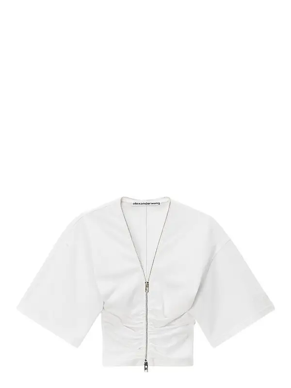 Alexander Wang Gathered Zippered Top - White