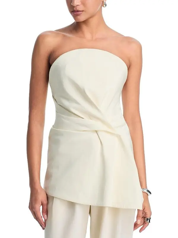 KATE BARTON Draped Top - Ivory
