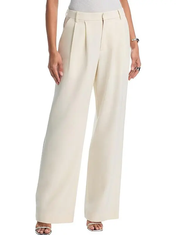 KATE BARTON Pleated Trousers - Ivory