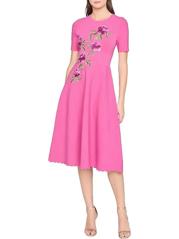 Theia Petunia Knit Midi Dress - Sunlit Pink