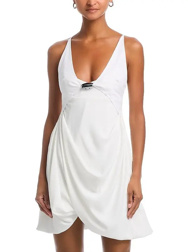 KATE BARTON Draped Bubble Dress - White