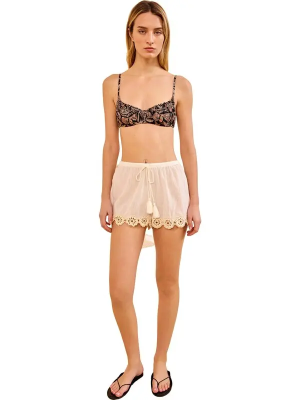 Ulla Johnson Liya Crochet Hem Short - Creme