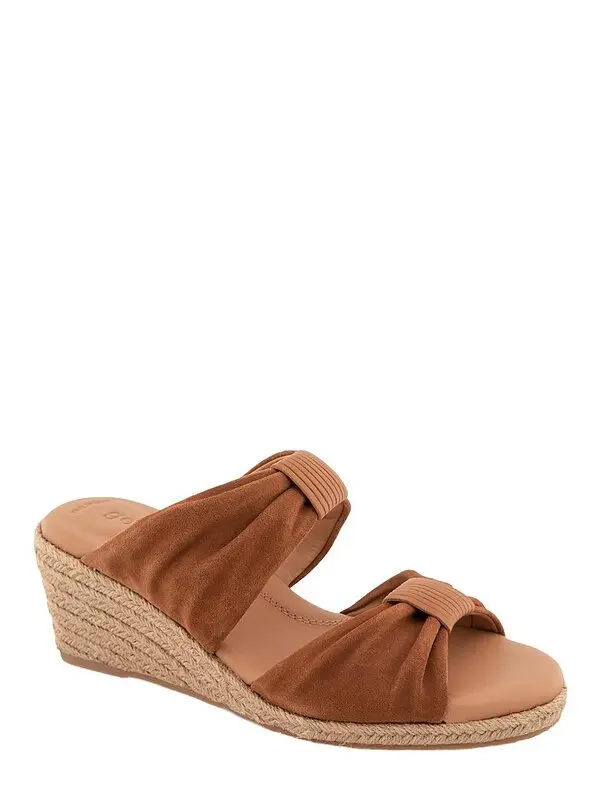 KENNETH COLE Gracious Espadrille Wedge Sandals - Luggage Suede