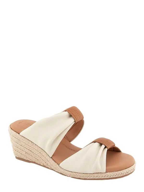 KENNETH COLE Gracious Espadrille Wedge Sandals - Stone Leather