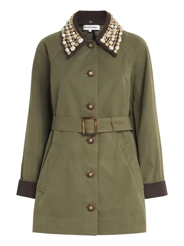 Veronica Beard Water-resistant Langham Dickey Coat - Green