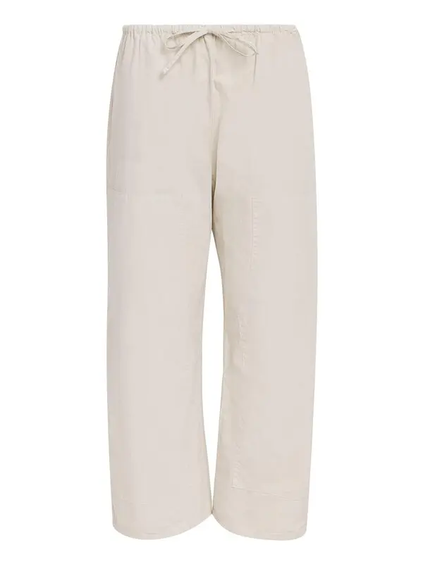 LESET Cotton Kyoto Wide-leg Trousers - Ivory