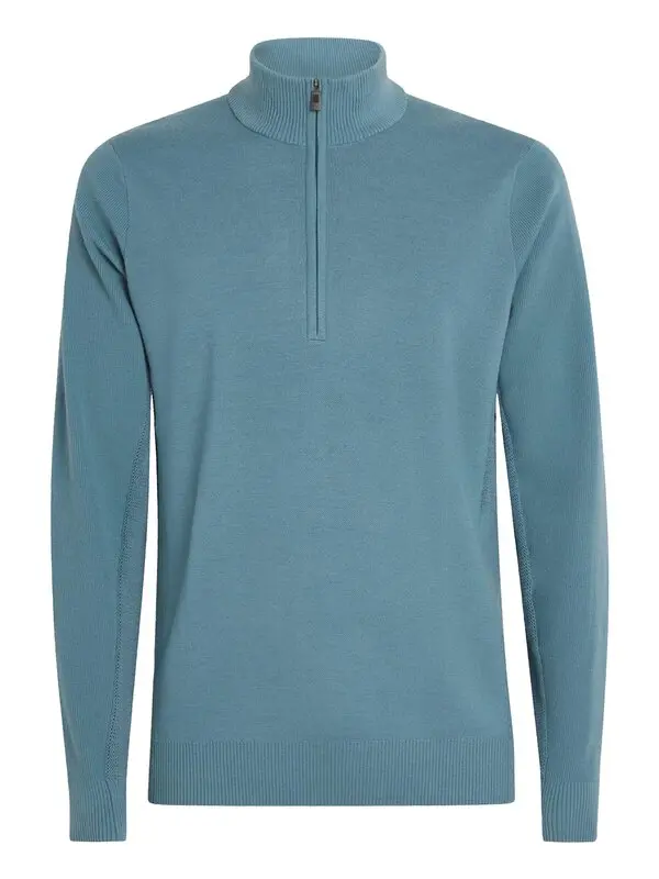 Kjus Merino Wool-blend Walker Half-zip Sweater - Blue