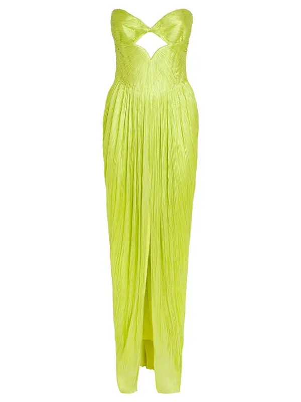 MARIA LUCIA HOHAN Silk Stephanie Bustier Gown - Green