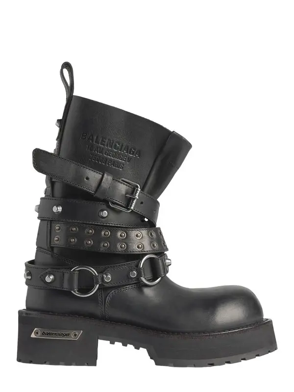 Balenciaga Calfskin Venom Biker Boots - Black