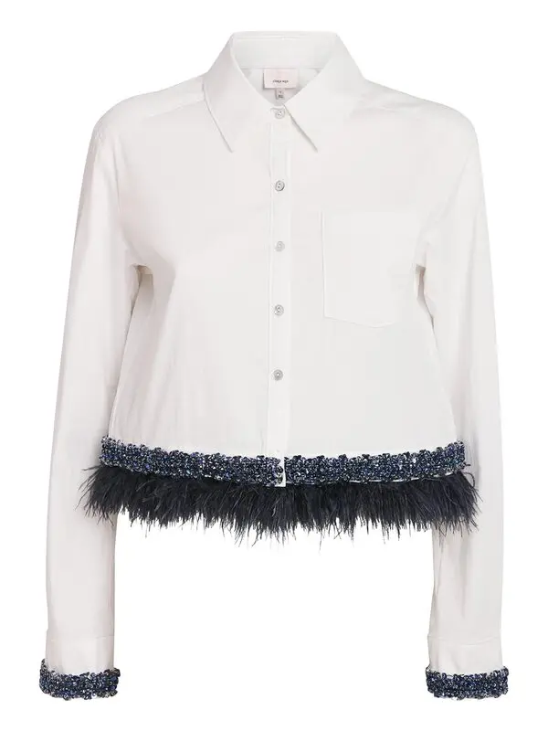 Cinq À Sept Feather-trim Sylvan Shirt - White