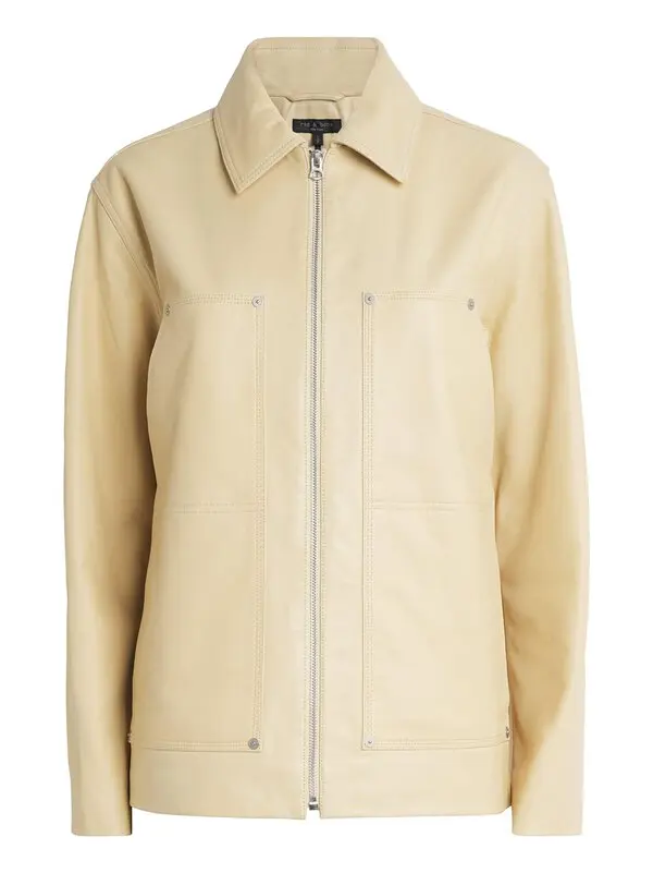 Rag & Bone Sid Leather Jacket - Beige