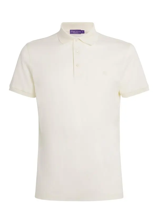 Ralph Lauren Purple Label Cotton Logo Polo Shirt - Ivory