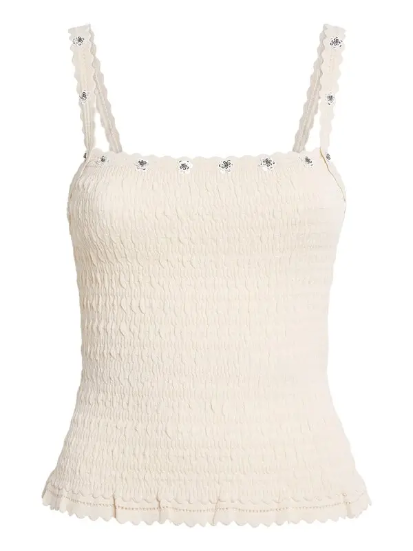 Claudie Pierlot Embellished Knit Tank Top - Yellow
