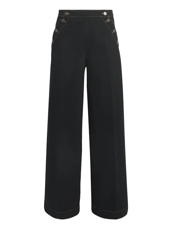 Claudie Pierlot Sailor Wide-leg Jeans - Black