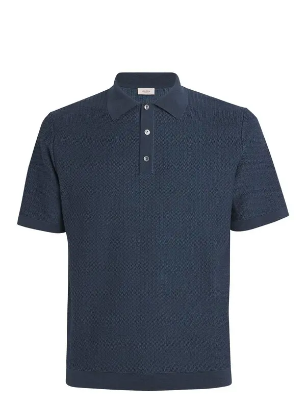 Agnona Cotton-silk Polo Shirt - Blue