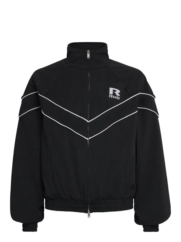 Rhude Logo Piping Track Jacket - Black