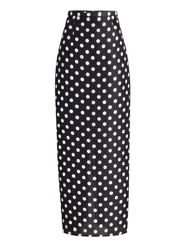 Khaite Winton Polka Dot Skirt - Medium Dot Black